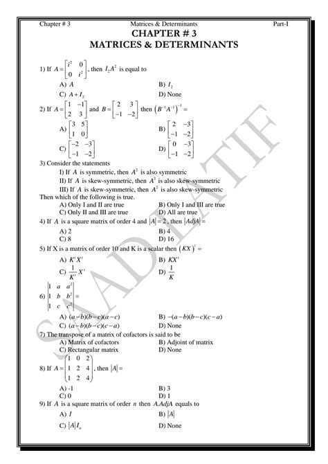 SOLUTION Chapter Matrices Determinants Studypool