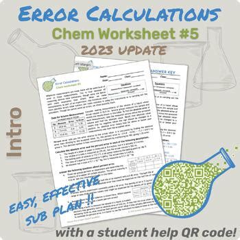 Error Calculations Worksheet By Science Worksheets By John Erickson