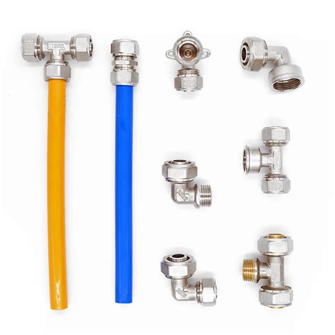 Multilayer Pex Pipe Connections Brass Compression Fittings With Full Range Pipe Fitting And