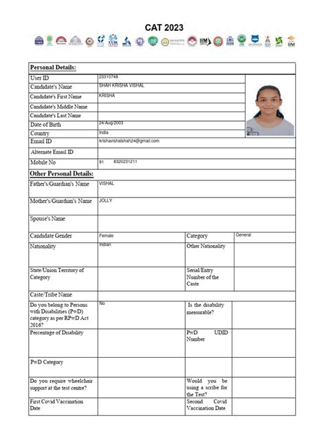 Cat 2023 Application Form Pdf Academic Degree Vocational Education