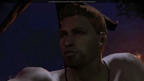 Dragon Age Origins Alistairs First Night With Male Dalish Elf Youtube