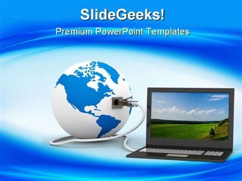 Global Communication Computer Powerpoint Templates And Powerpoint Backgrounds 0411