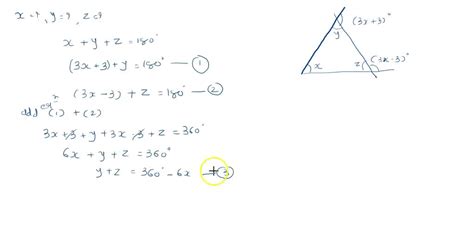 Solved Find The Values Of X Y And Z In The Triangle To Te Right Z3