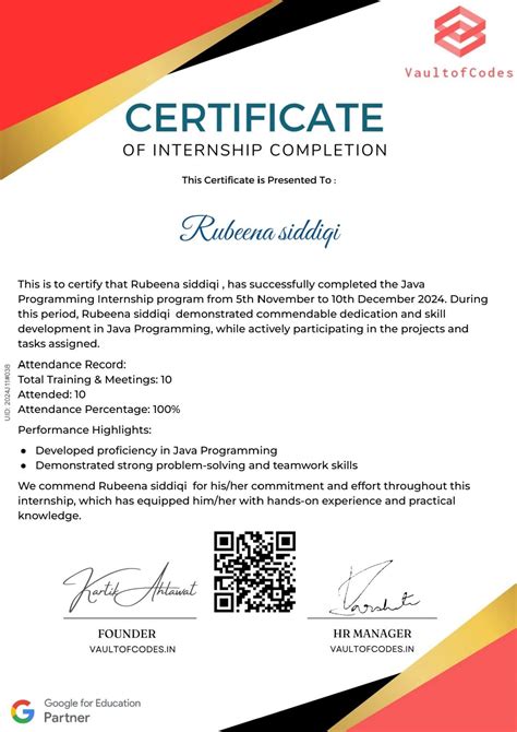 Rubeena Siddiqi On Linkedin Javaprogramming Internshipcompletion