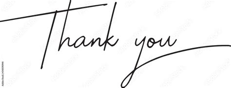 Thank You Black Text Handwritten Thank You Black Text White Background Vector Thank You Simple