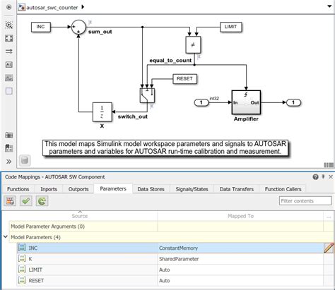 configure parameters and signals for autosar calibration and measurement