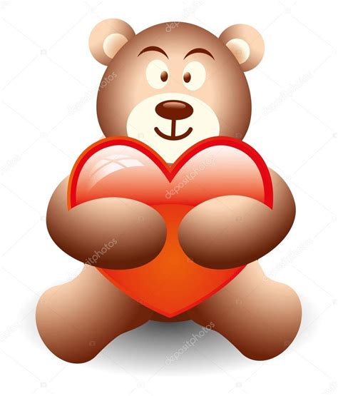 Teddy Bear Hugging Big Heart Stock Vector Image By ©mhatzapa 59808737