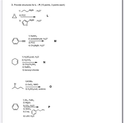 solved 3 provide structures for l−p 15 points 3 points