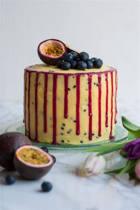 Blueberry Passionfruit Layer Cake A Bright And Zingy Tropical Cake