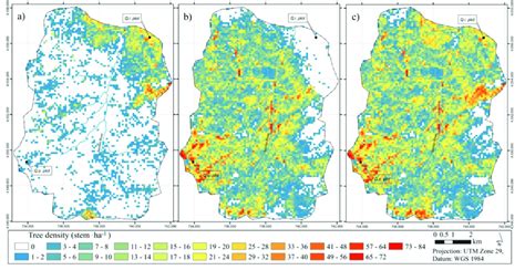 Tree Density Map Of A Quercus Ilex B Quercus Pyrenaica And C All