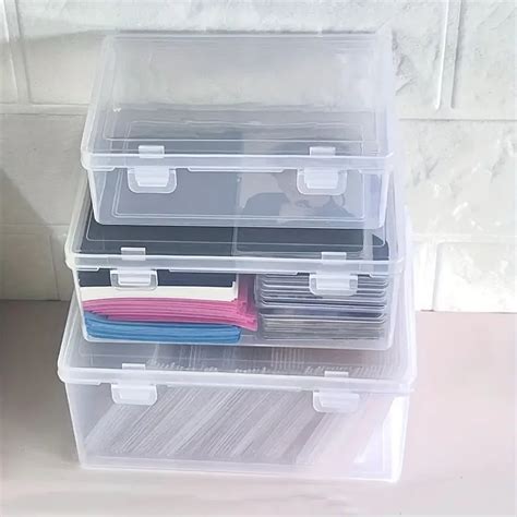 투명 플라스틱 보관 파일 상자 3개 세트 대용량 다용도 사무실 정리함 문구 및 소형 도구용 방수 아님 Temu