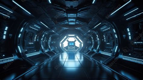 무료 3d 렌더링된 우주선 무대를 갖춘 미래형 미래 궤도 Ppt 배경 Slidesdocs