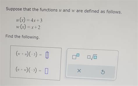 Solved Suppose That The Functions U And W Are Defined As Chegg Com
