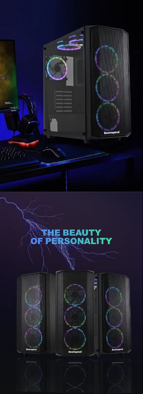 Buy Wholesale China Black Atx Mid Tower Desktop Computer Gaming Case Translucent Tempered Glass