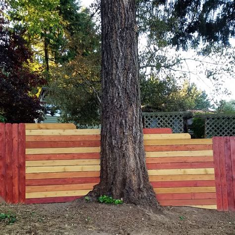 Fence Around A Tree Backyard Design By Backyard Vine Garden Design Backyard Design