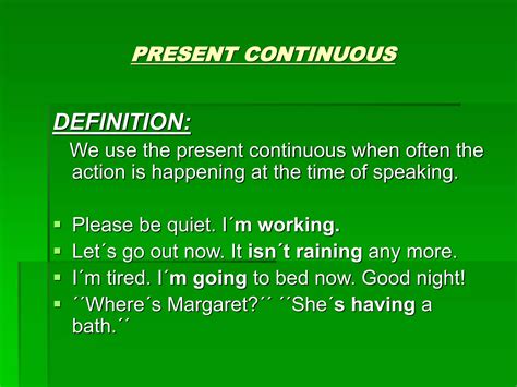 The Present Continuous Ppt