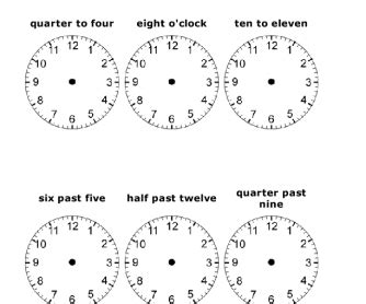Drawing Clock Hands Time In Words