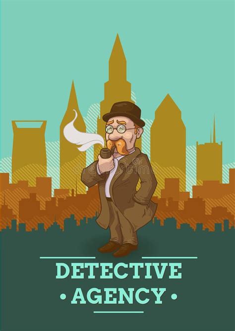 Detektiv Agency Logo Templates Vector Stock Abbildung Illustration