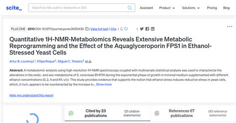Quantitative 1h Nmr Metabolomics Reveals Extensive Metabolic Reprogramming And The Effect Of The