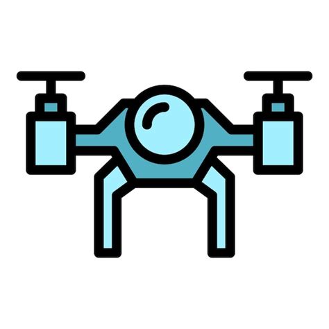 Premium Vector New Drone Icon Outline Vector City Air Camera Copter Color Flat