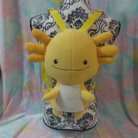 Chibi Axolotl Plush Backpack Fun Wear Accessory Cosplay Etsy