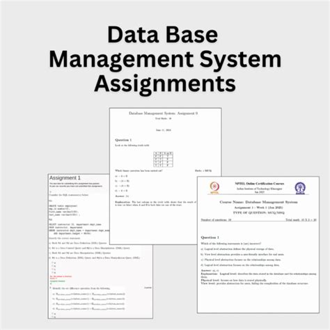 Data Base Management System Assignments Notes Le Lo
