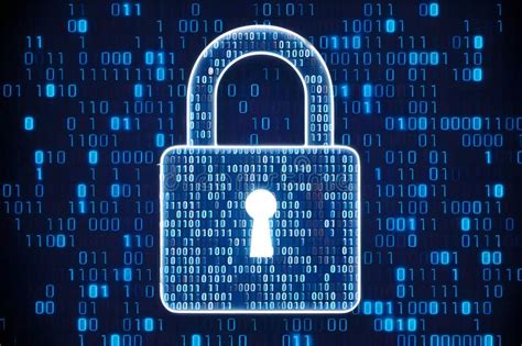 Digital Padlock With Binary Code Backdrop Glowing Keyhole Symbolizing