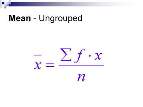 mean formula for ungrouped data