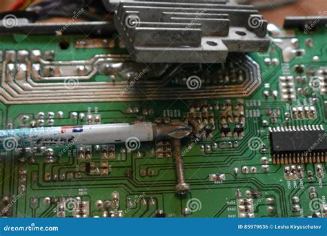 Chip Microcircuit Microchip Integrated Circuit Stock Photo Image Of Electrical Alloy