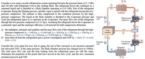 Consider A Two Stage Cascade Refrigeration System