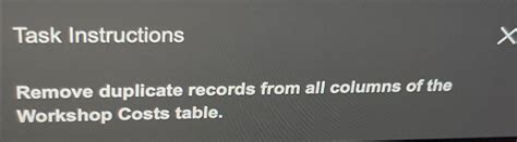 solved task instructionsremove duplicate records from all
