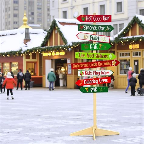 Christmas Direction Sign Party Directional Sign Post Free Standing