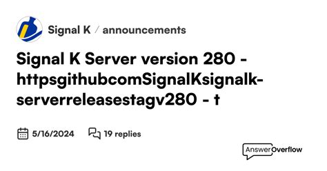 Signal K Server Version 280 Signalksignalk