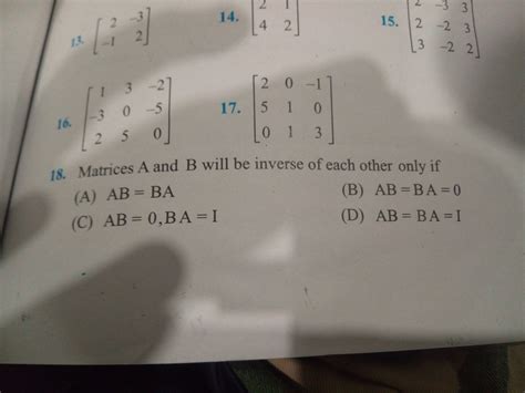Show That B Is The Inverse Of A In Matrix 2 2