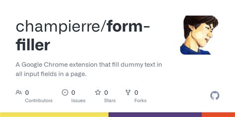 GitHub Champierre Form Filler A Google Chrome Extension That Fill Dummy Text In All Input