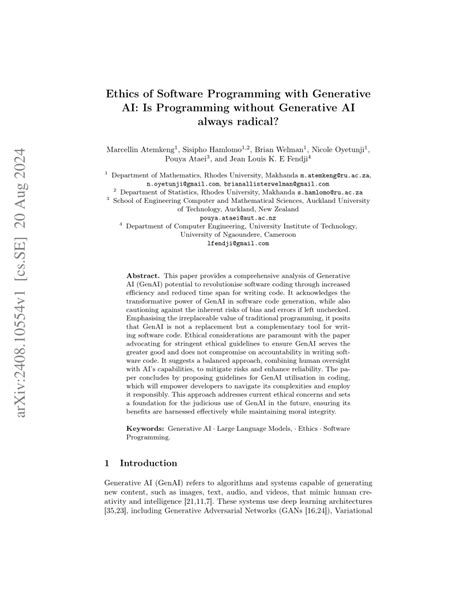 Pdf Ethics Of Software Programming With Generative Ai Is Programming