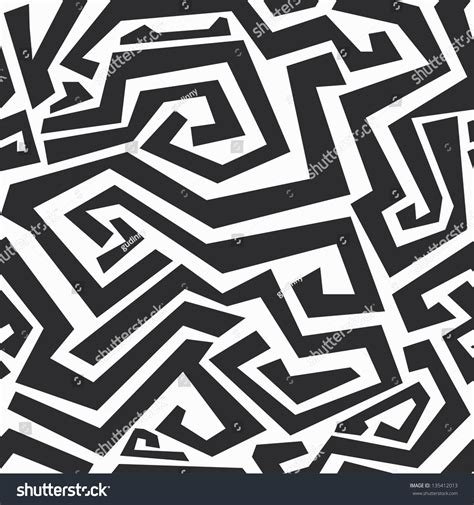 Monochrome Curved Lines Seamless Texture Raster Stock Illustration