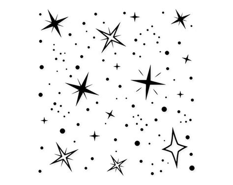 Star Pattern Digital Artwork Svg Png Line Art Design Etsy