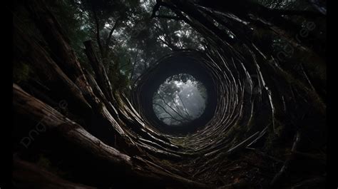 Tunnel With Tree Branches Flowing Through It Background Wormhole Pictures Background Image And