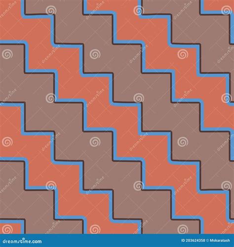 Seamless Vintage Zigzag Shapes Pattern Vector For Decoration Texture Design For Textile Fabric