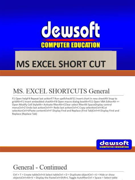 Ms Excel Short Cut Pdf Microsoft Excel Microsoft Windows
