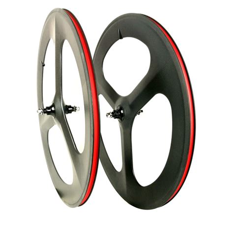 Custom Cheap 3 Spoke Carbon Track Bike Wheel 23mm Wide Tri Spoke 700c