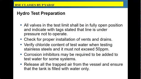Hydro Testing Procedure Youtube