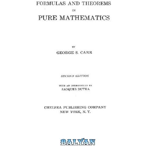 خرید و قیمت دانلود کتاب Formulas And Theorems In Pure Mathematics ترب