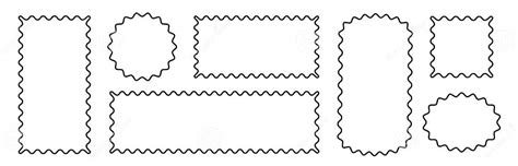 Border Frame Scallop Edge Rectangle Oval Round Vector Shape Wave Scallop Squiggle Cute Simple