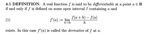 Analysis Proof Verification If F Is Differentiable At X A F A Is Unique Mathematics