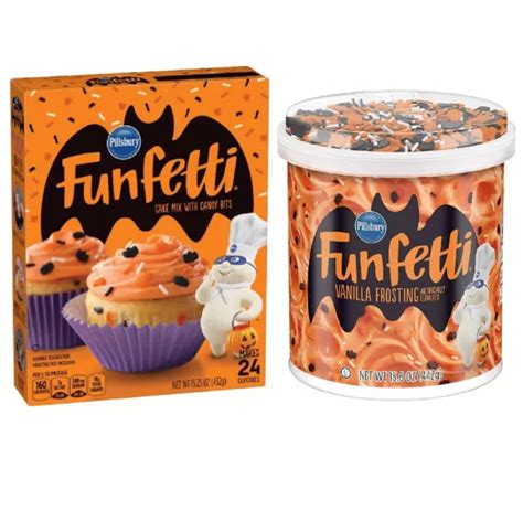 Pillsbury Funfetti Cake Mix W Candy Bits And Vanilla Frosting Halloween