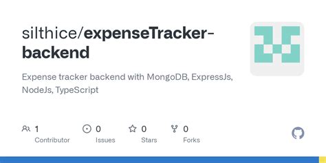 Github Silthiceexpensetracker Backend Expense Tracker Backend With