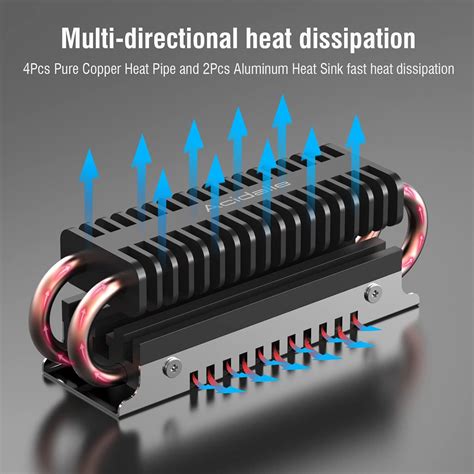 Advanced M 2 Ssd Cooler With Aluminum And Copper Heat Pipes [black] In
