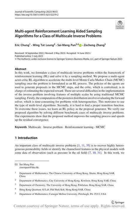Multi Agent Reinforcement Learning Aided Sampling Algorithms For A